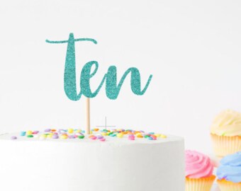 Ten Cake Topper | Etsy