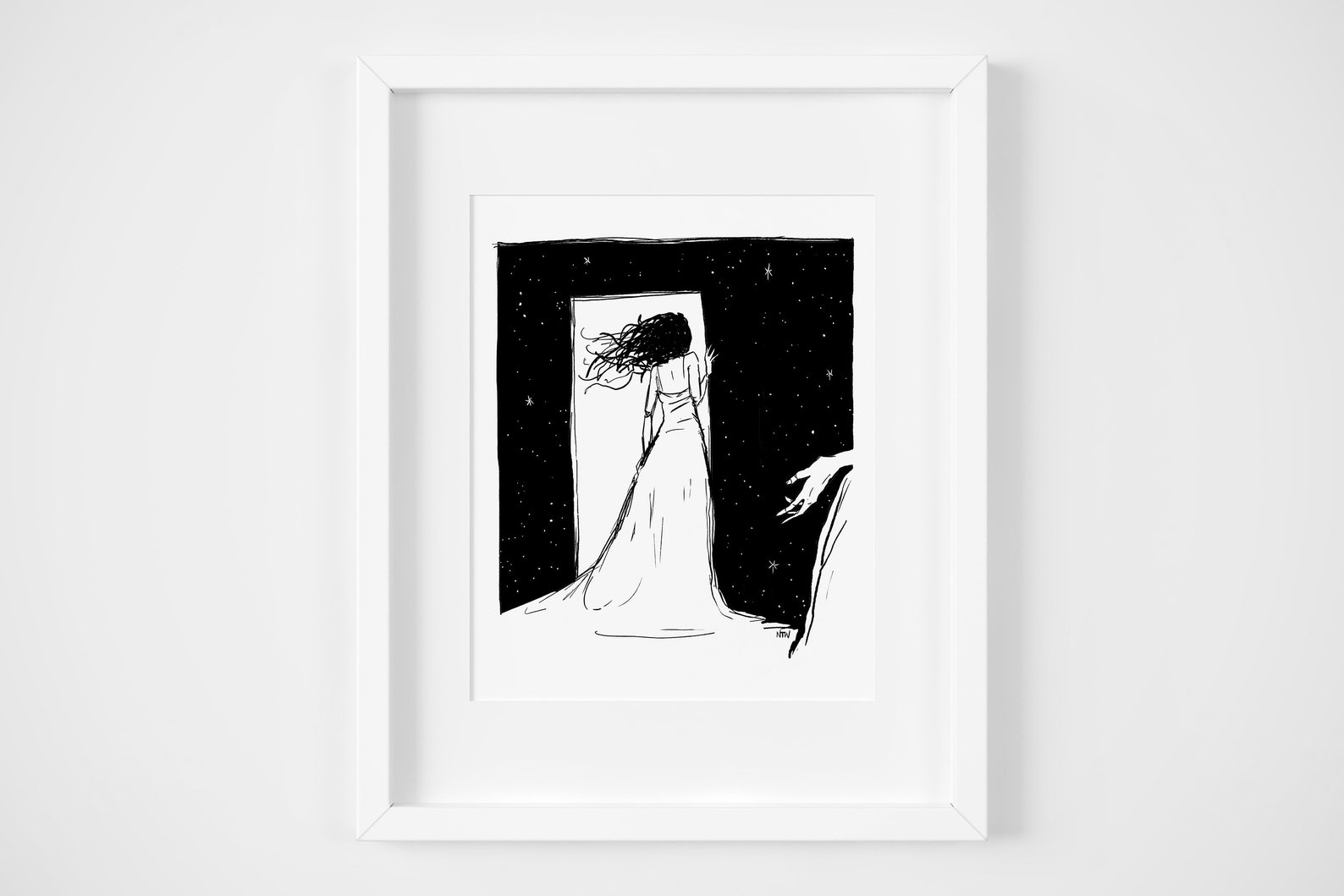 Ghostlike Woman Art Print, Illustration, Home Decor, Wall Art, 8x10 ...