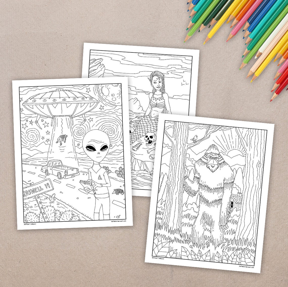 Printable Coloring Pages Cryptozoology Coloring Book - Etsy