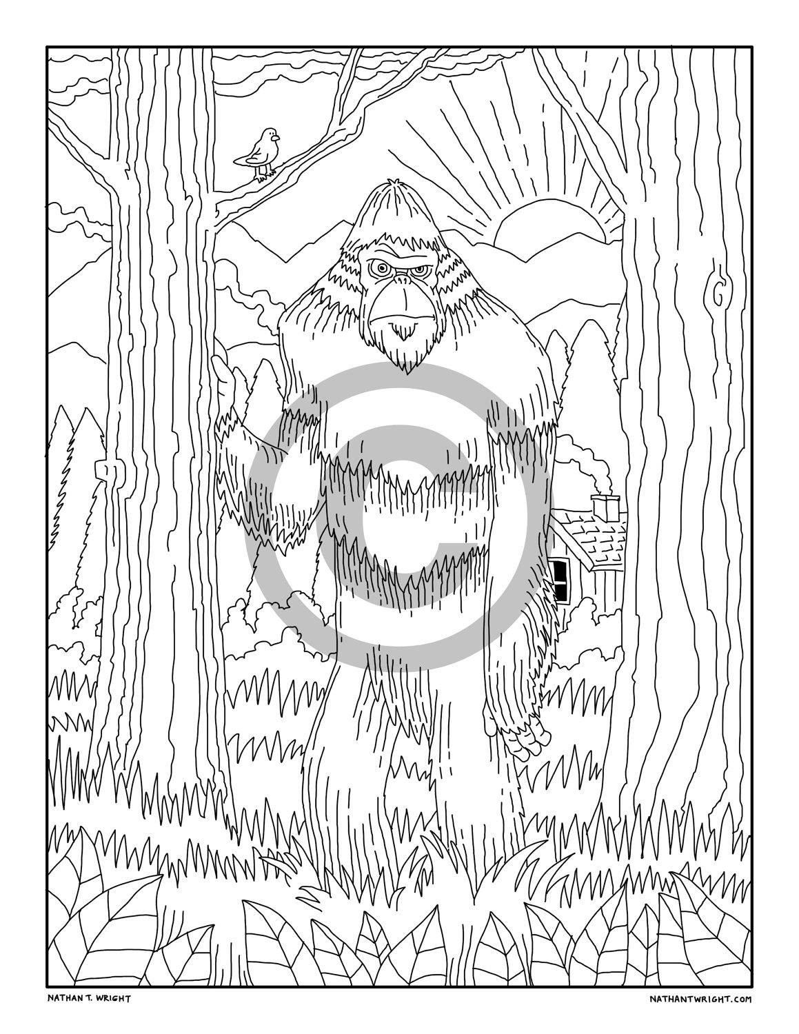 Printable Coloring Pages Cryptozoology Coloring Book | Etsy