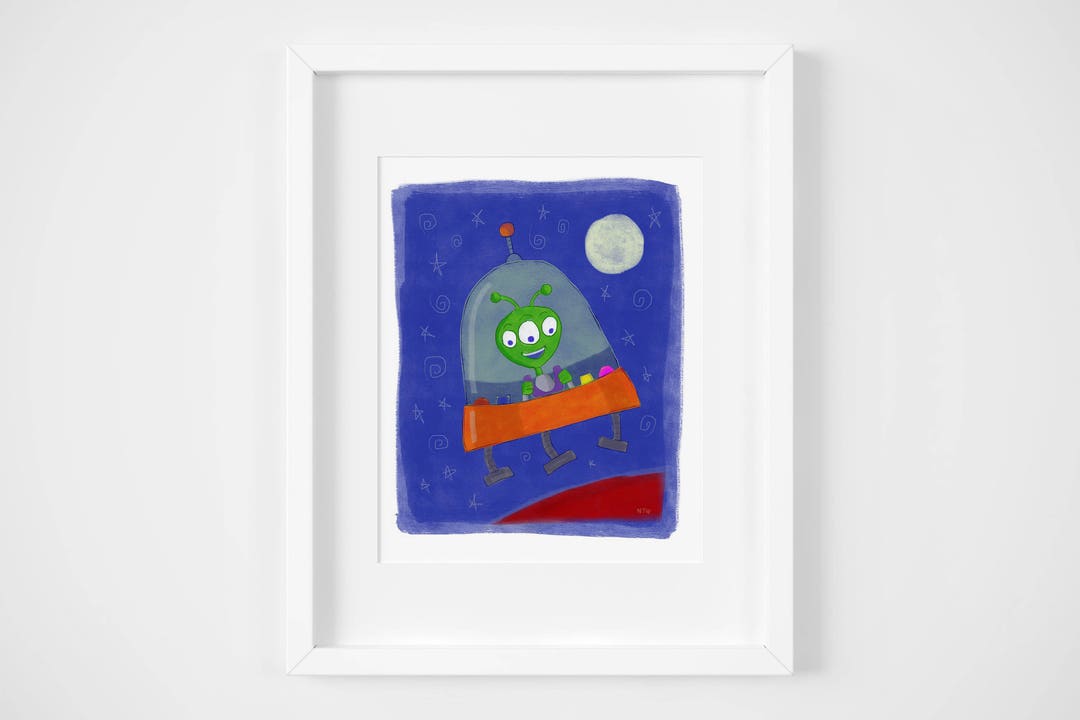 Alien Nursery Wall Art, Toddler Playroom Wall Decor, Kids Room Art ...