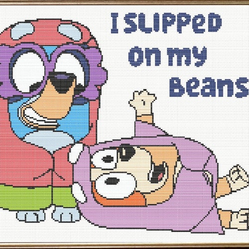 Bluey Cross Stitch Pattern Grannies Beans - Etsy