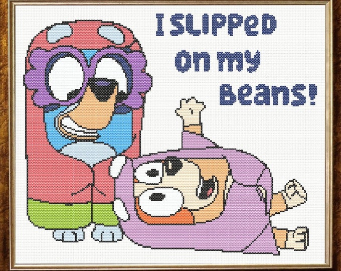 Bluey Cross Stitch Pattern Grannies Beans - Etsy