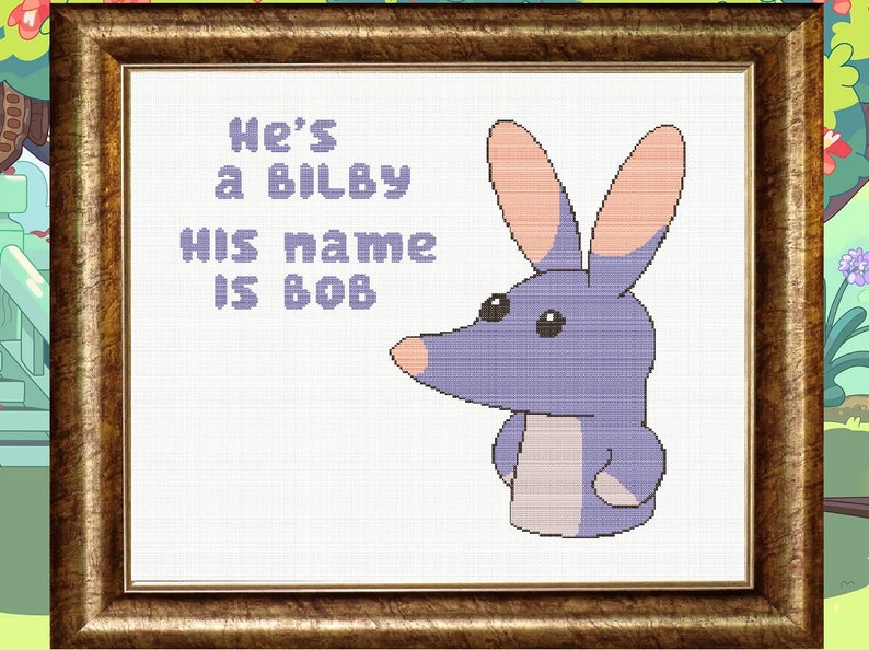 Bob Bilby Bluey Cross Stitch - Etsy