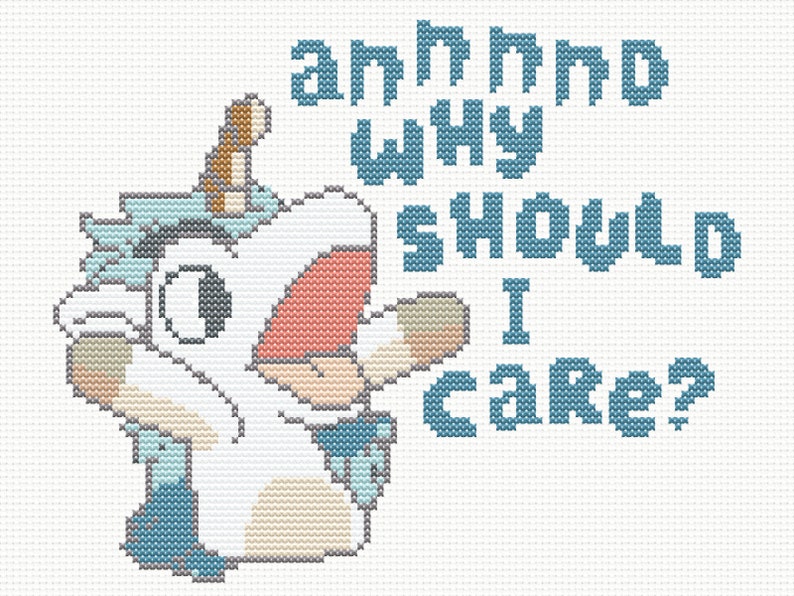 Unicorse Bluey Cross Stitch - Etsy