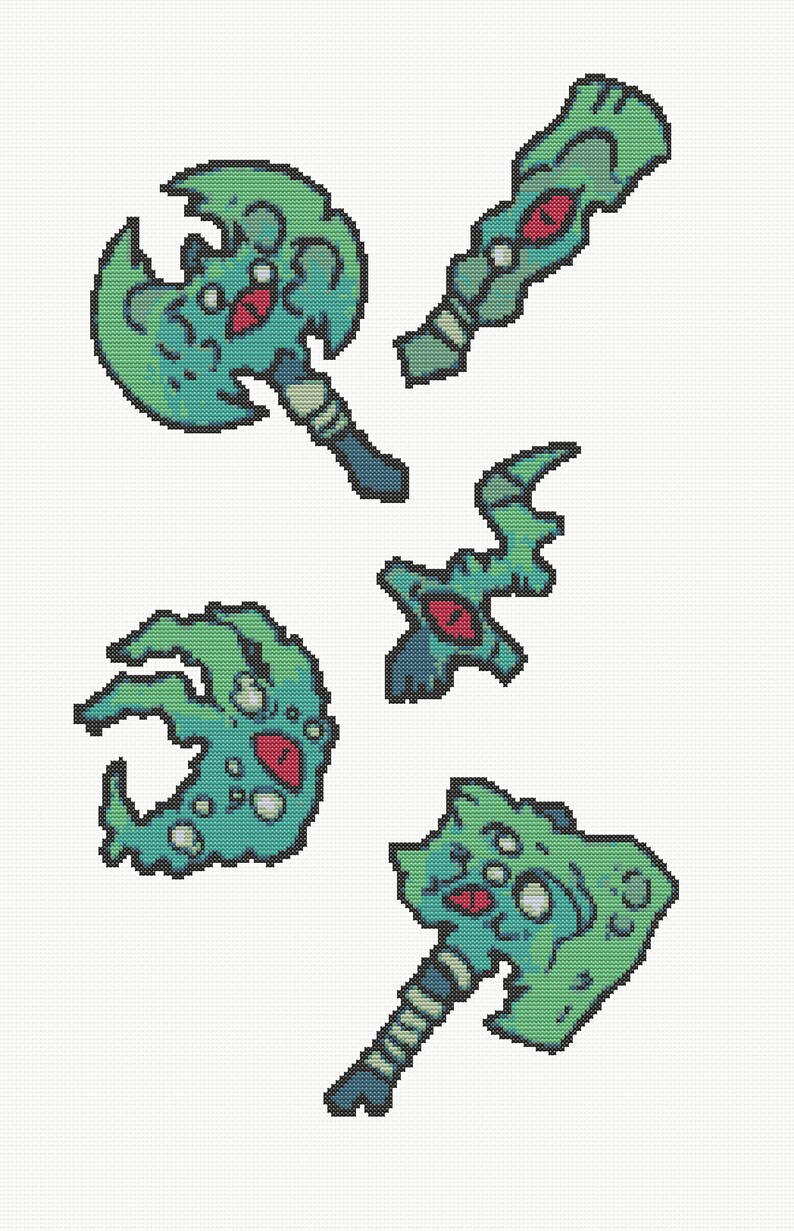 Cult of the Lamb Weapons Cross Stitch Pattern - Etsy