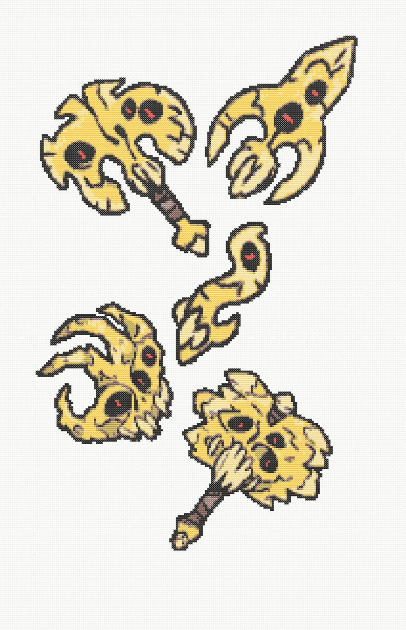 Cult of the Lamb Weapons Cross Stitch Pattern - Etsy