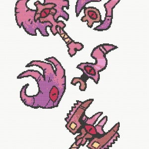 Cult of the Lamb Weapons Cross Stitch Pattern - Etsy