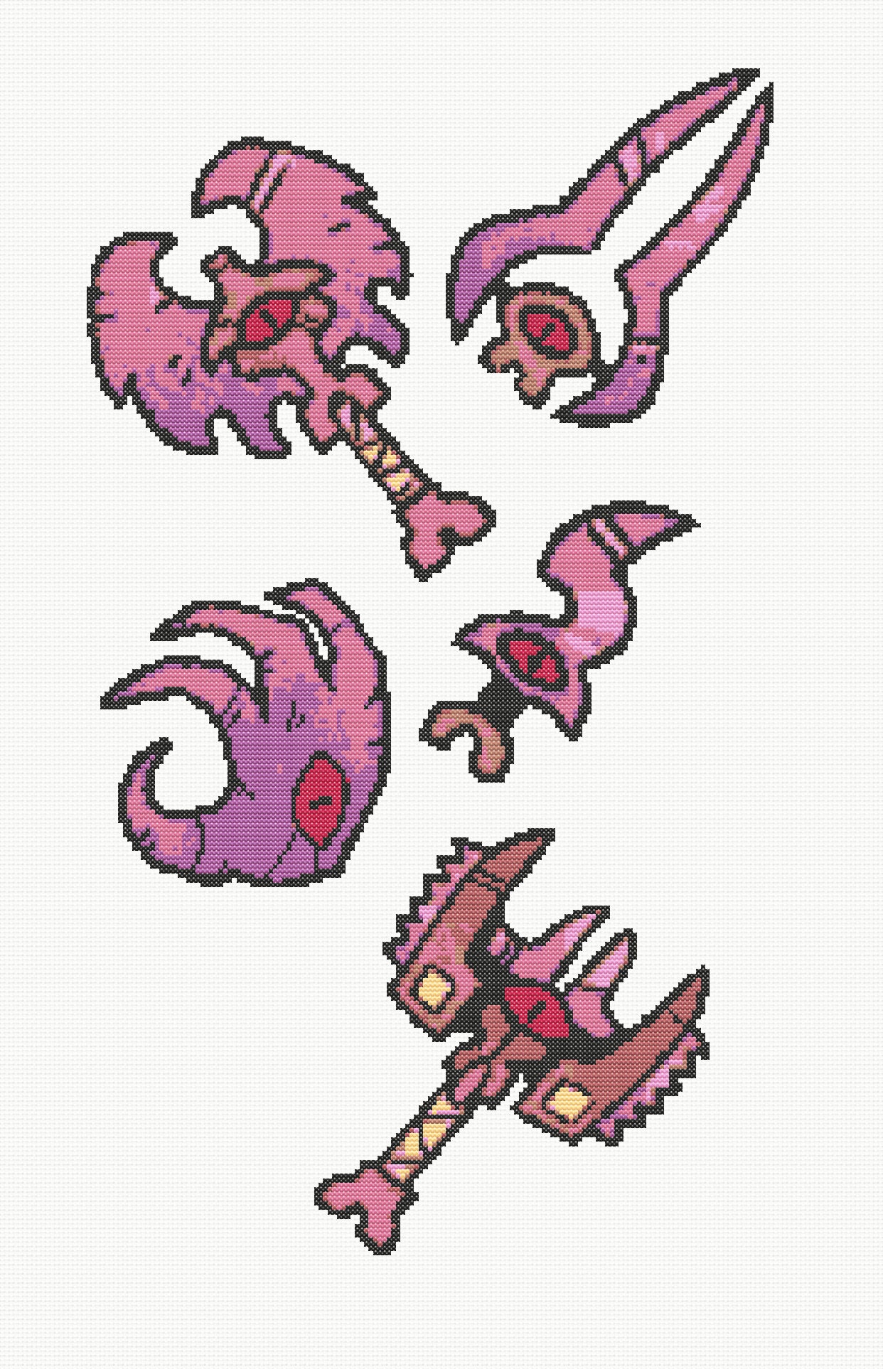 Cult of the Lamb Weapons Cross Stitch Pattern - Etsy