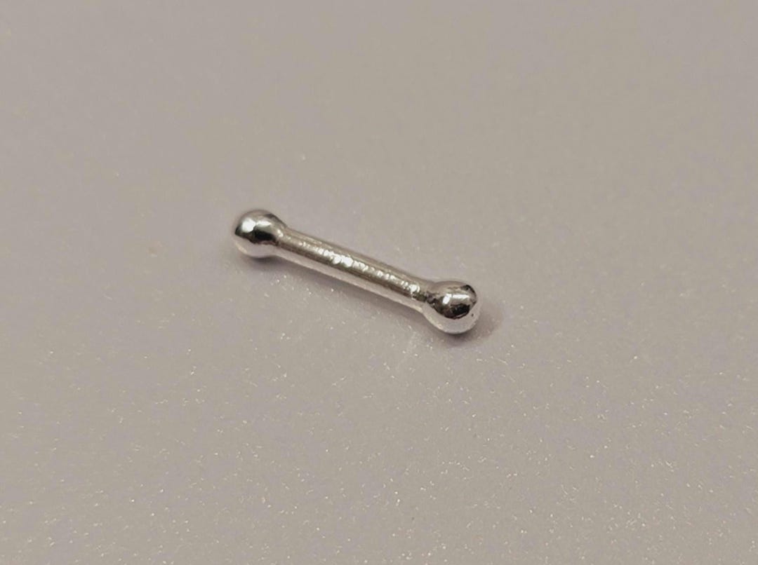 16g Nose Bone Studs Ear Plug Ball Ends, Non-removable Ball Fine Silver ...