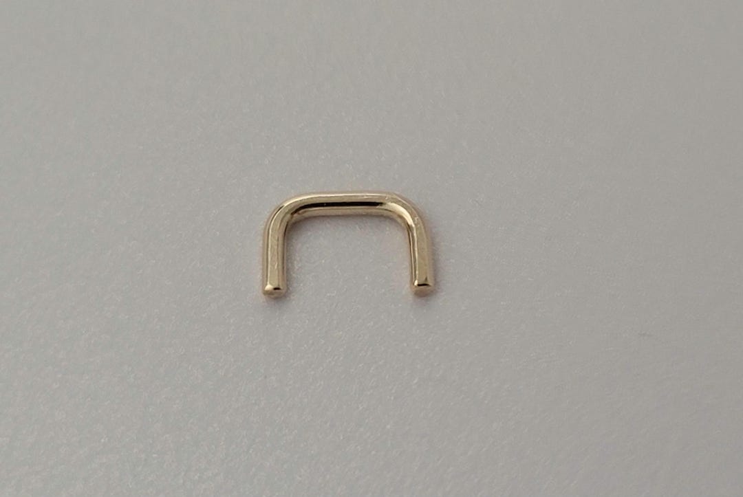 Septum Staple Retainer 14k Gold Fill 16ga 6x4 Septum Piercing Peekaboo ...