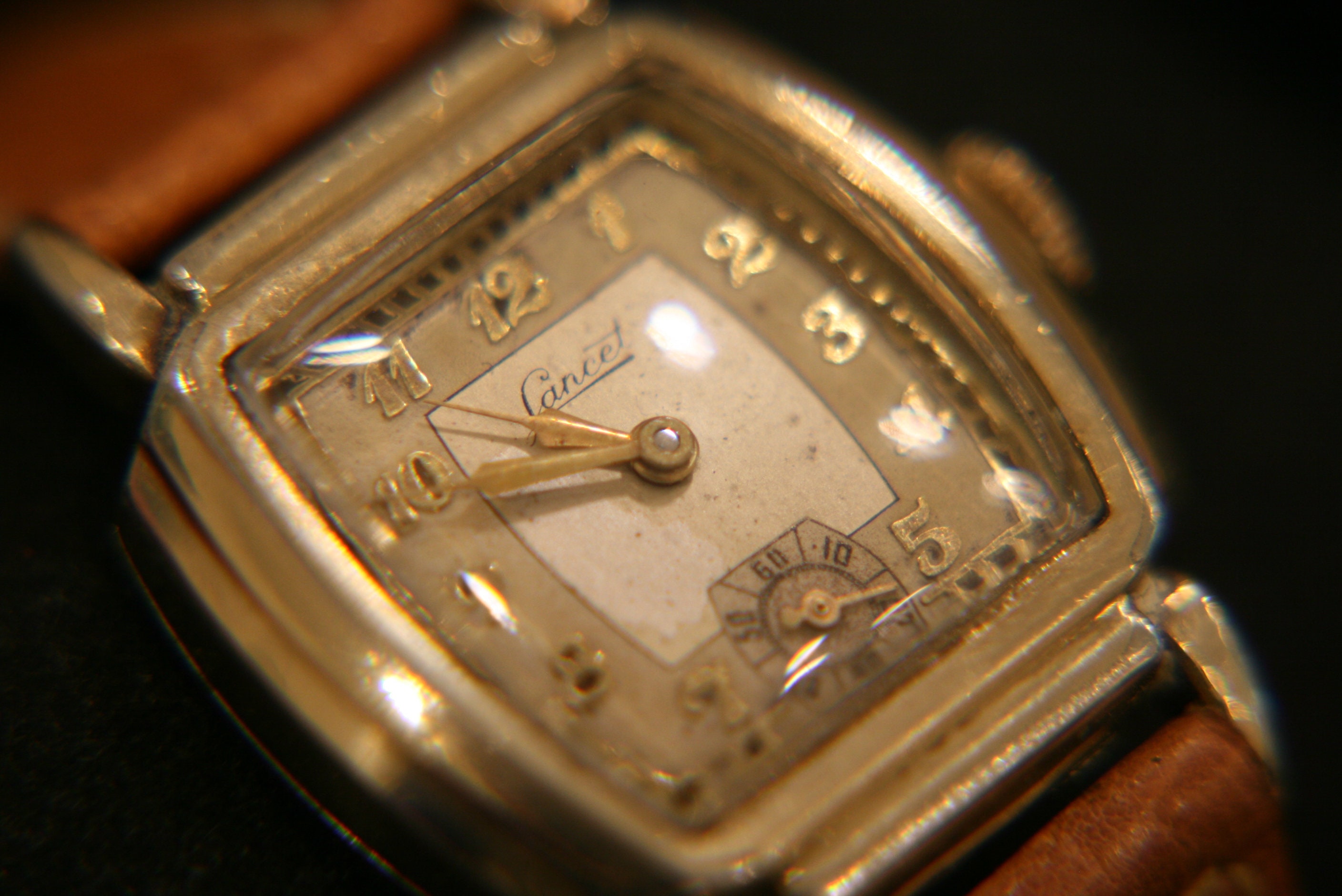 Very rare vintage 1940's, art deco Lancet (Langendorf) unisex gold ...