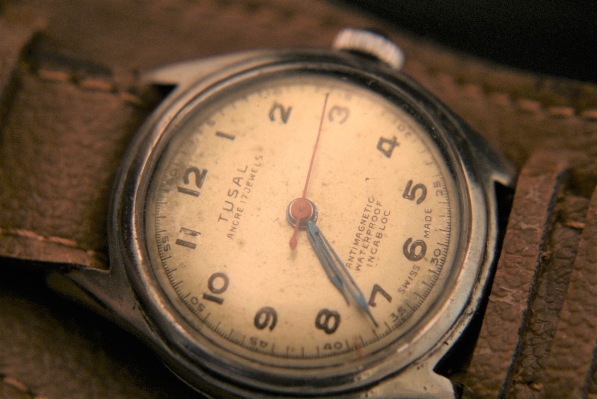 Rare vintage serviced and restored 1940'S WWII military Swiss Tusal 17 ...