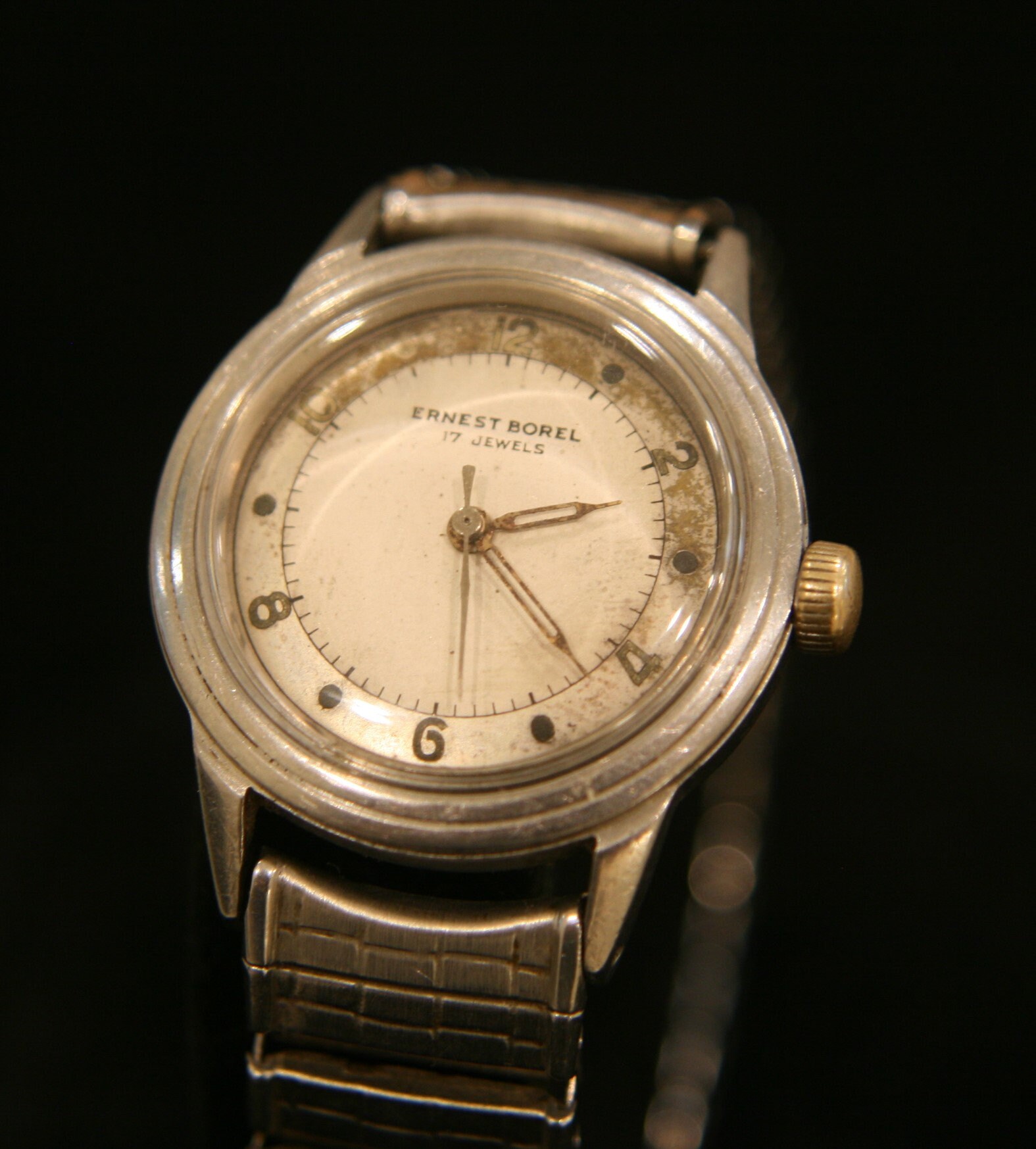 Rare vintage 1950's Ernest Borel Swiss 17 jewel Incastar all steel ...