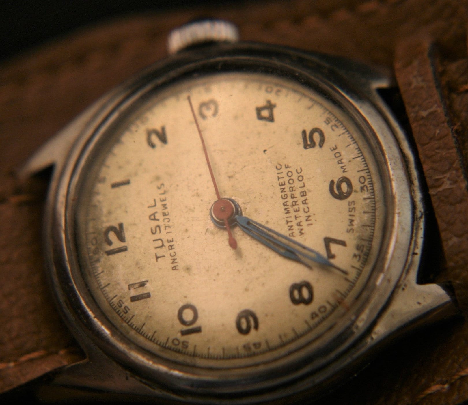 Rare vintage serviced and restored 1940'S WWII military Swiss Tusal 17 ...