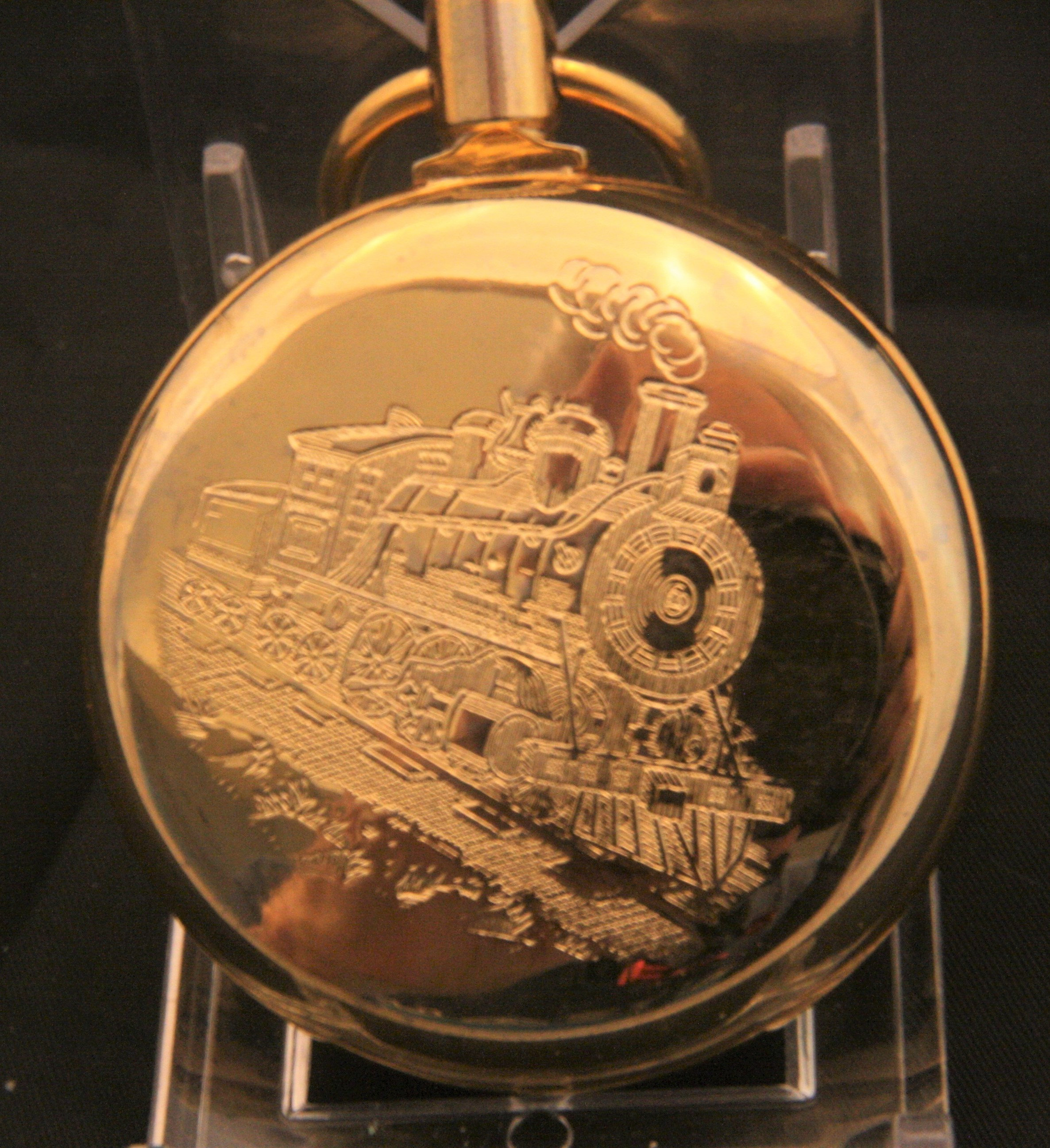 Vintage 1970's Westclox The Conductor gold railroad pocket watch ...