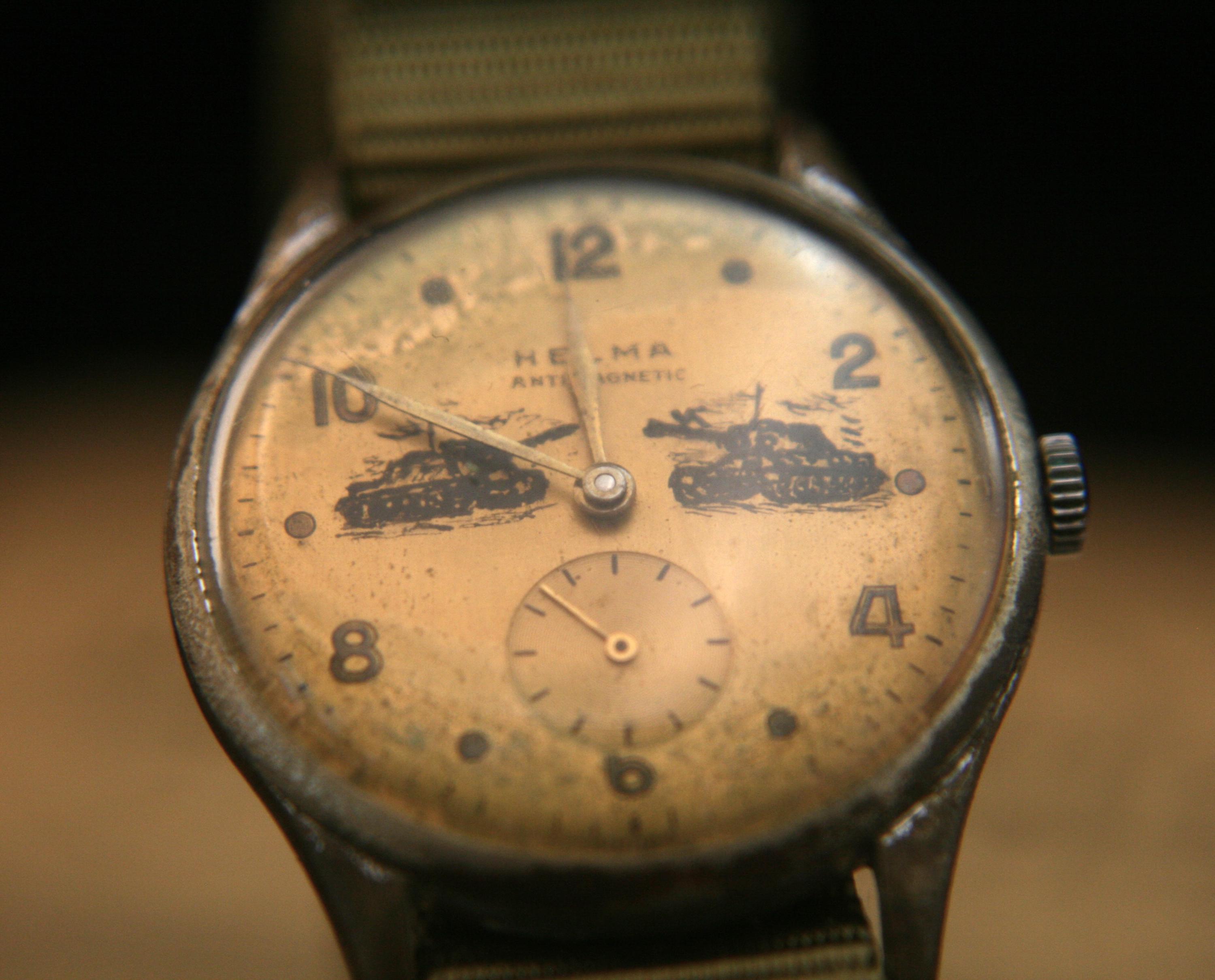 Rare 1940's, WWII, men's Swiss military 15 jewel, Helma Arlea ...
