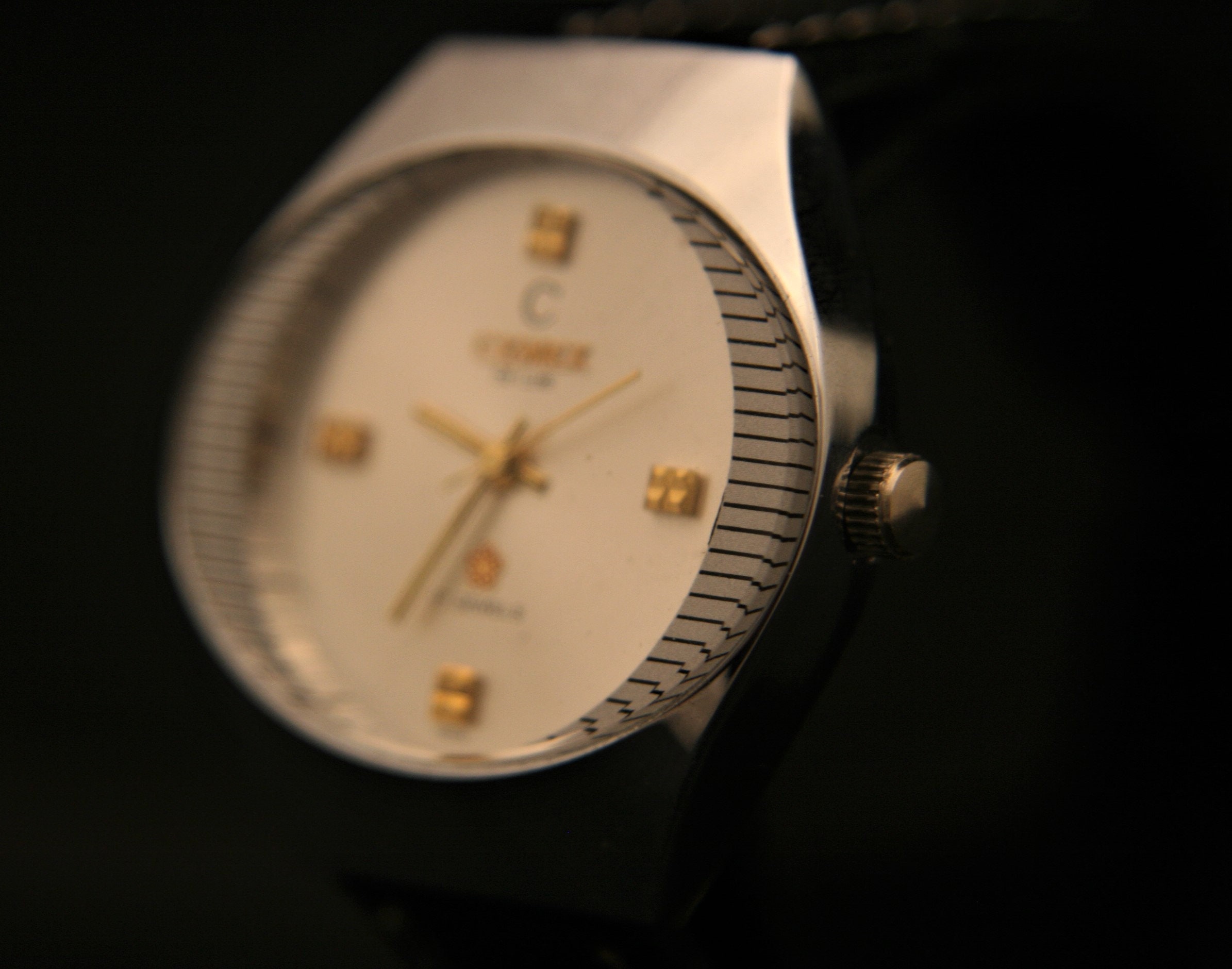 Rare vintage 1970's men's serviced Cymex silver stadium dial 17 jewel ...