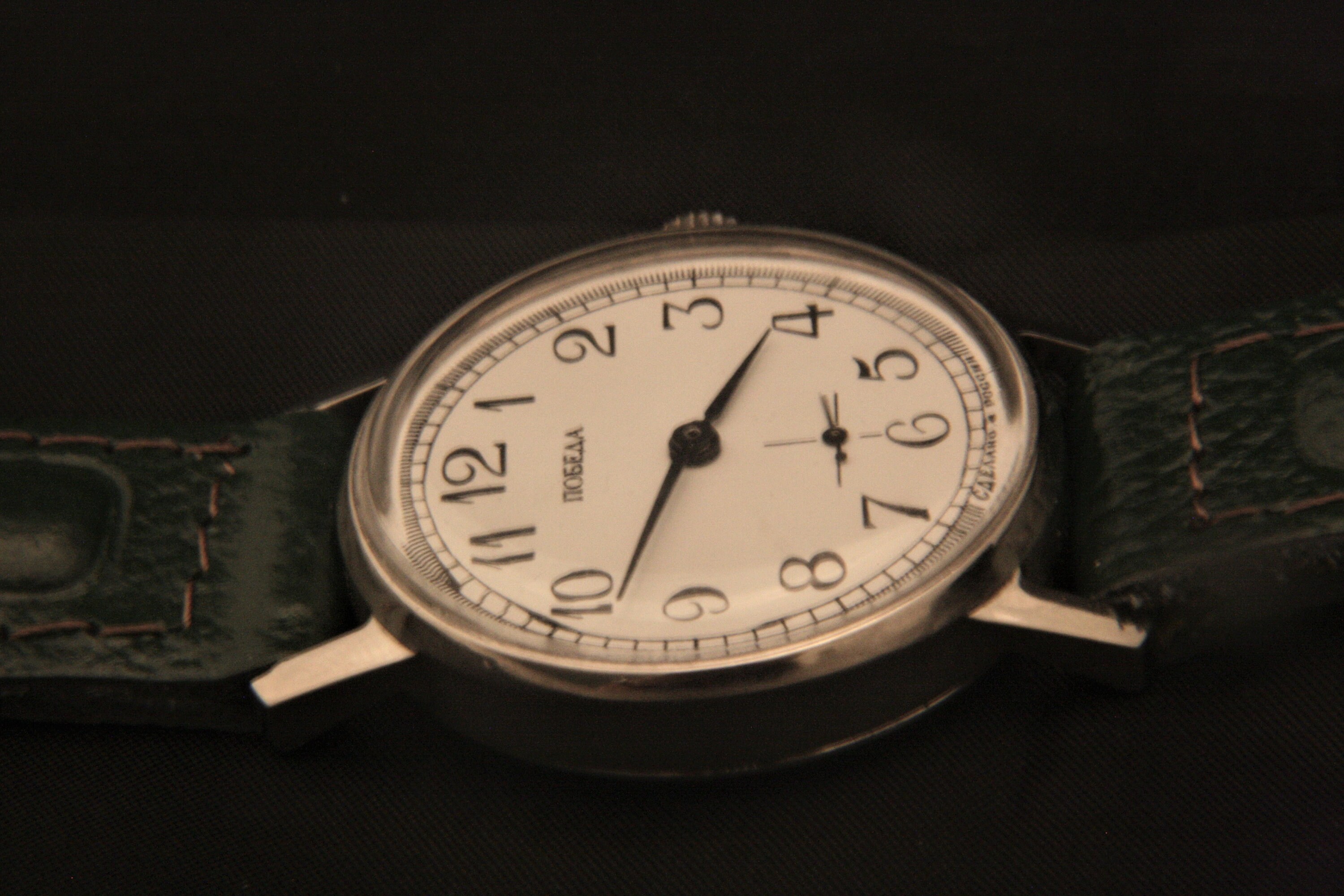 Vintage Soviet 1990's Pobeda 15 jewel ZIM cal. 2602 white dial men's ...