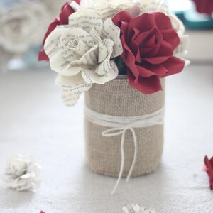 Book Paper Rose Centrepieces, Wedding Centerpieces, Book Page Roses ...