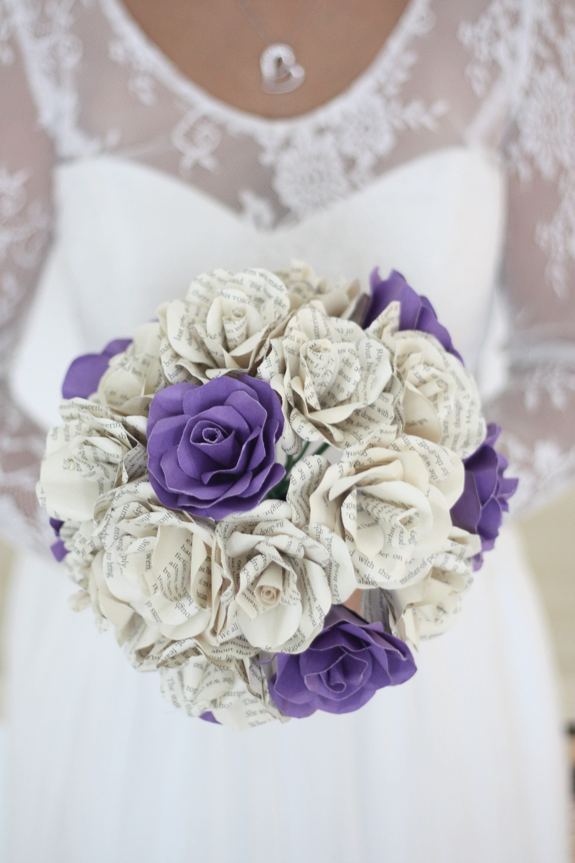 Book Paper Bridal Bouquet 19 Long Stem Roses Paper Flower | Etsy