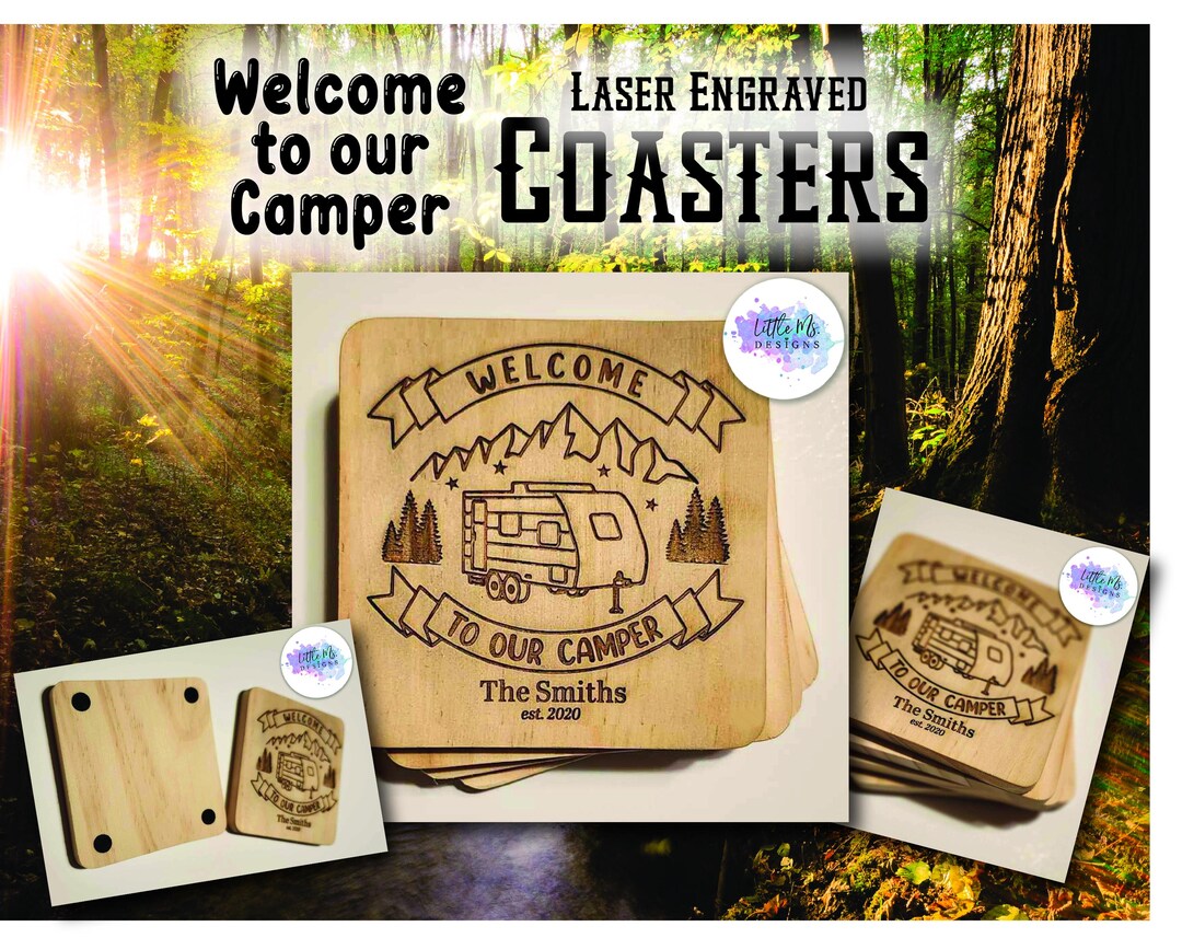 Welcome to Our Camper Personalized Coasters,personalized Gifts ...
