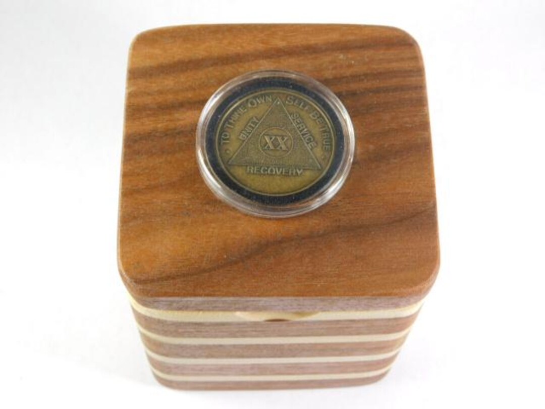 Walnut and Poplar Sobriety Recovery Keepsake Box Sobriety Gift - Etsy