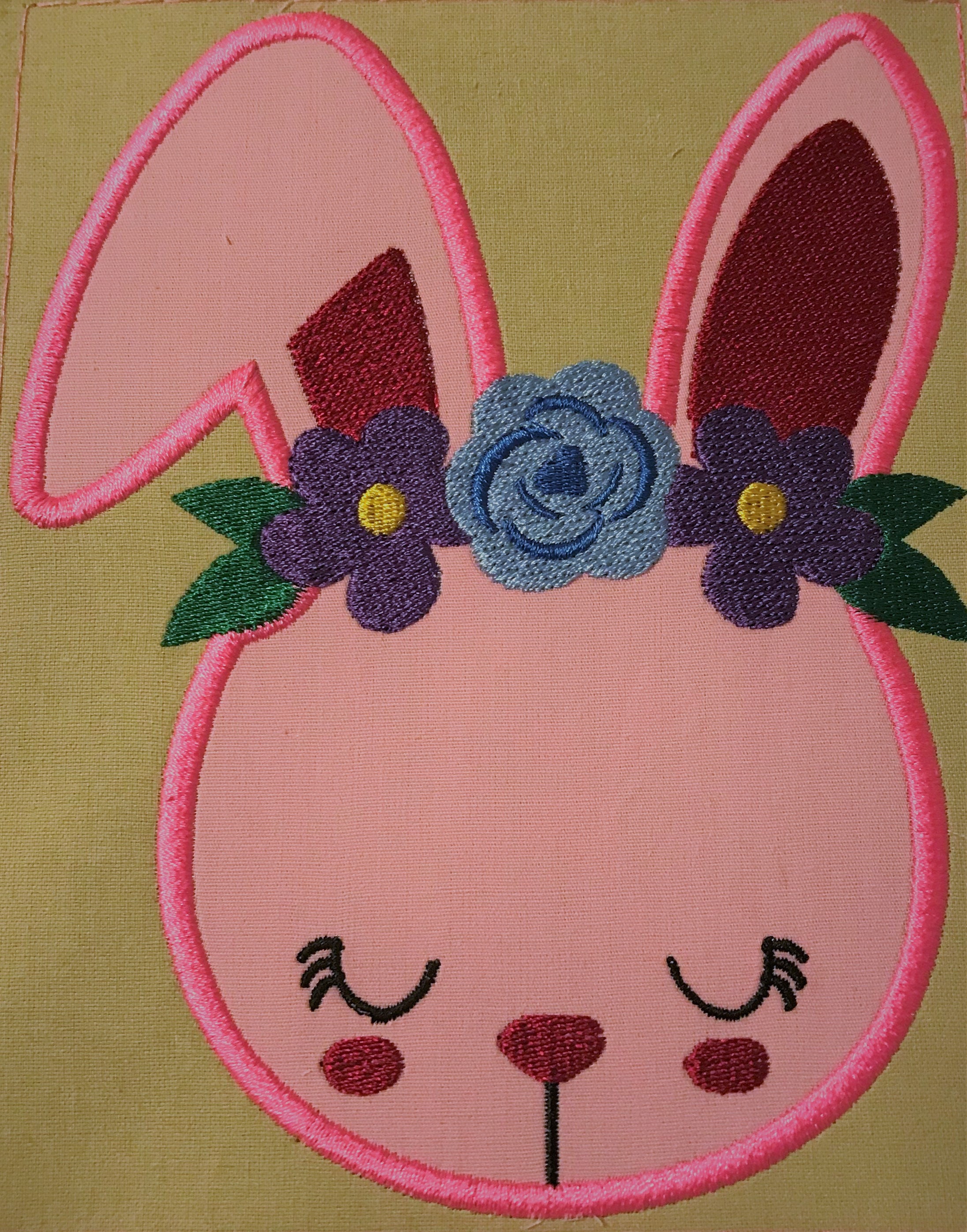 Bunny Machine Embroidery Applique Digital File Download 5 X 7 Easter ...