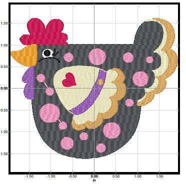 Country Chicken Machine Embroidery Design File Digital Download - Etsy