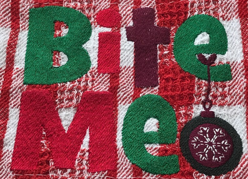 Christmas Bite Me Machine Embroidery File Digital Download Funny ...