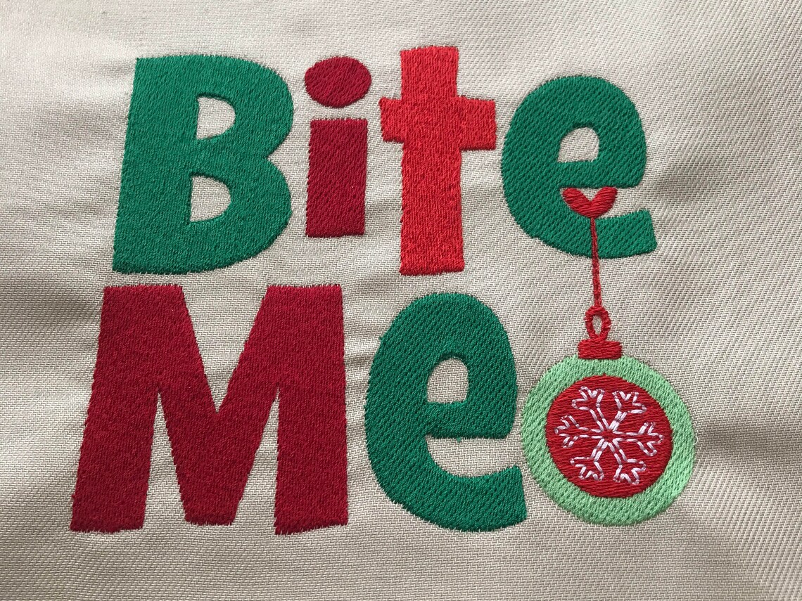 Christmas Bite Me Machine Embroidery File Digital Download Funny ...