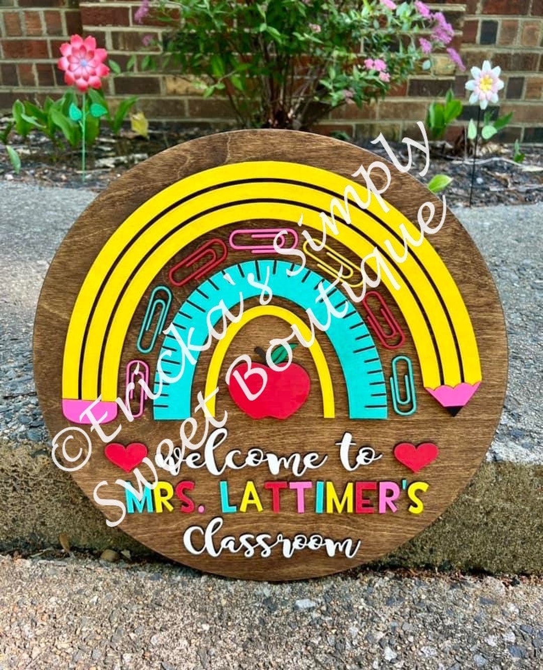 Teacher Rainbow Sign, Classroom Sign, Teacher Appreciation Digital File ...
