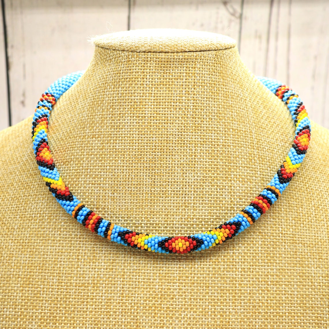 Native Americans Inspired Beaded Necklace Native Beadwork - Etsy