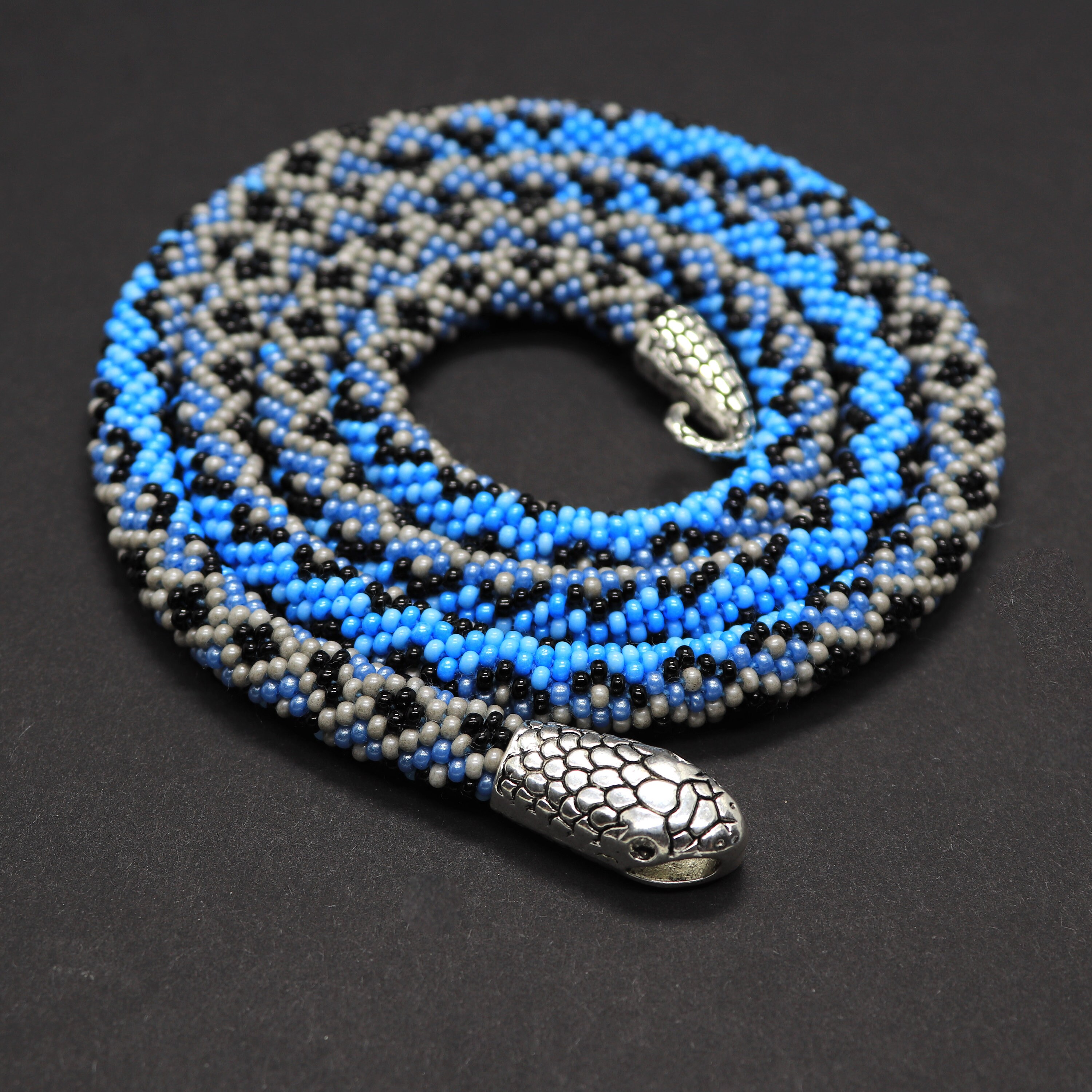 Bead Snake Necklace, Snake Choker, Ouroboros, Serpent Jewelry, Viper ...