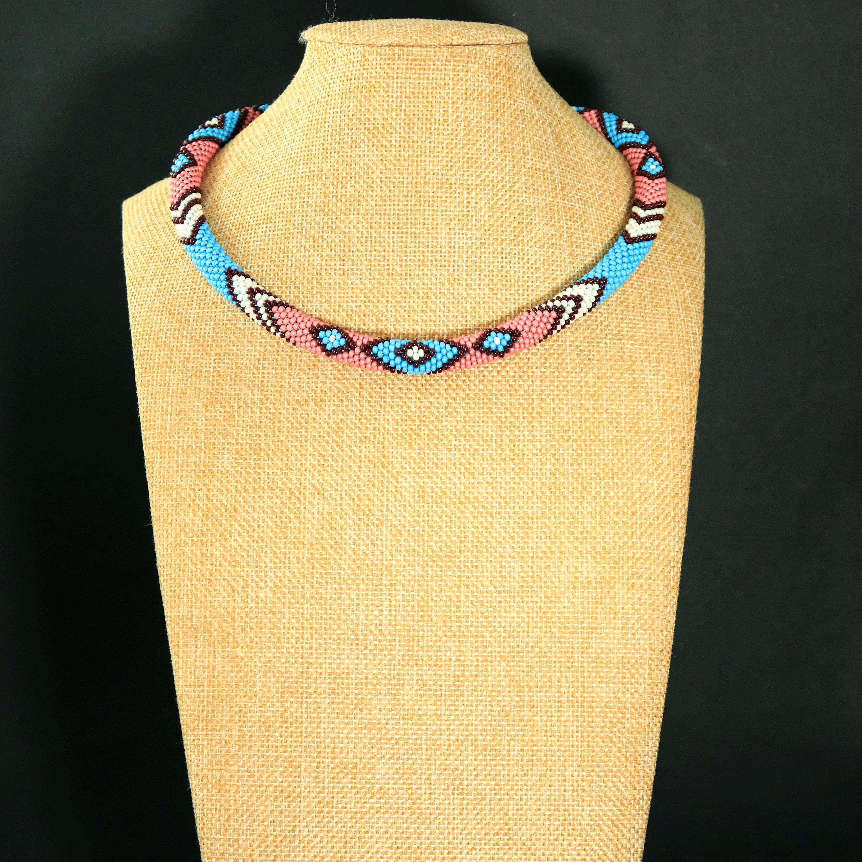 Native Americans Inspired Beaded Necklace Native Beadwork | Etsy