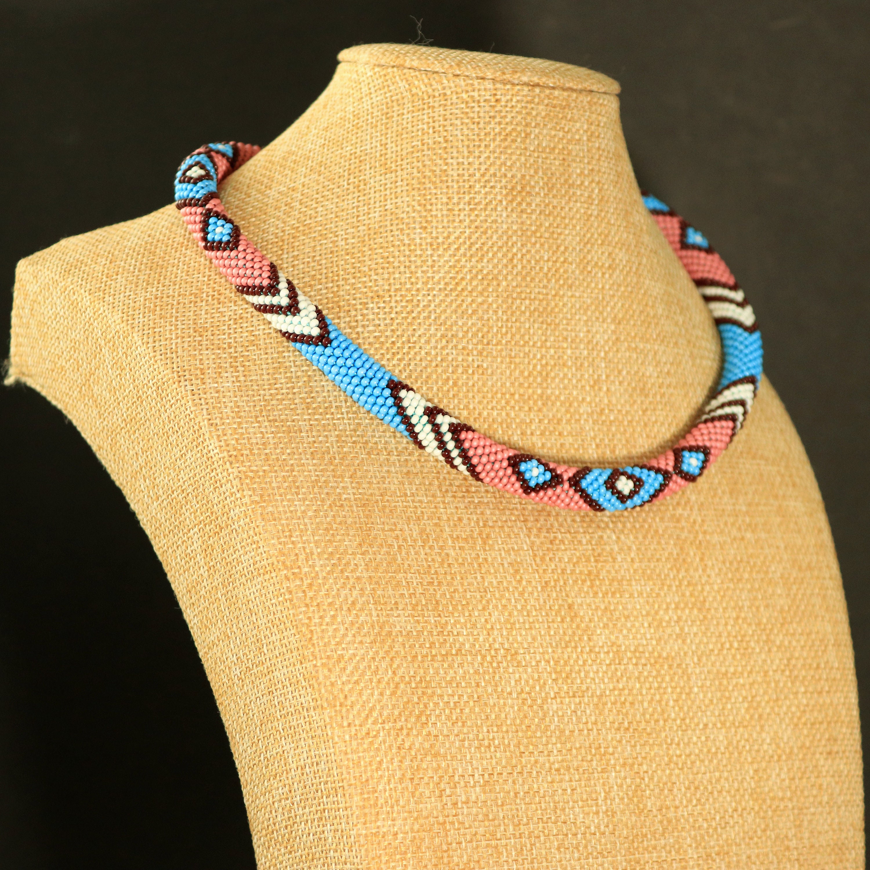 Native Americans Inspired Beaded Necklace Native Beadwork | Etsy