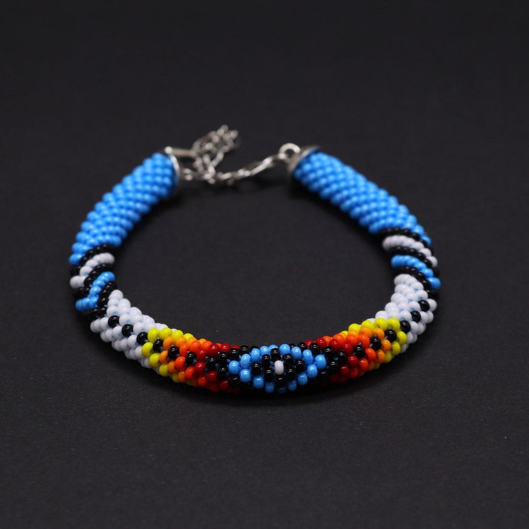 Native Americans Inspired Beaded Bracelet, Native Beadwork, Bead Crochet Rope Bracelet - Etsy