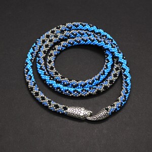 Bead Snake Necklace, Snake Choker, Ouroboros, Serpent Jewelry, Viper ...