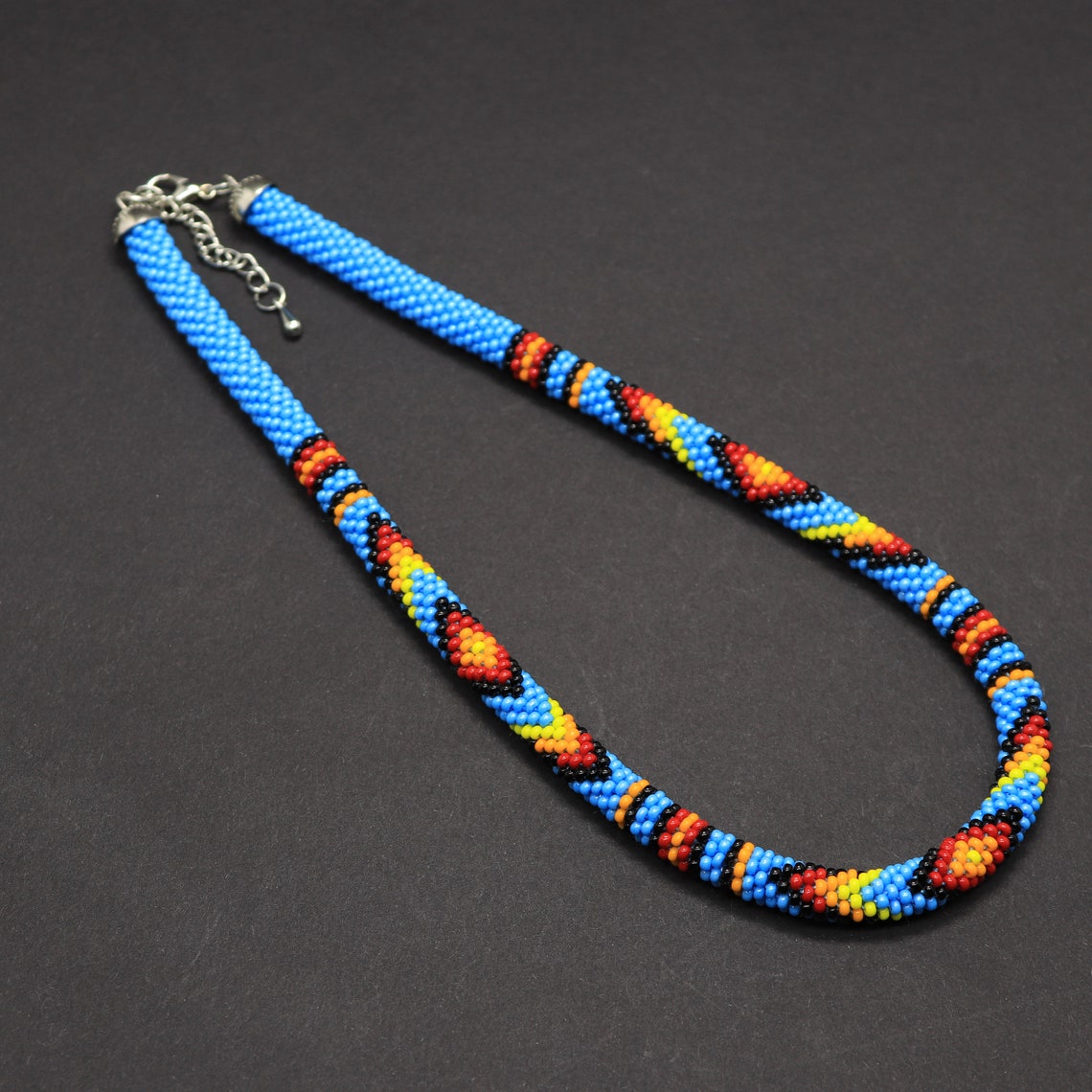 Native Americans Inspired Beaded Necklace Native Beadwork - Etsy
