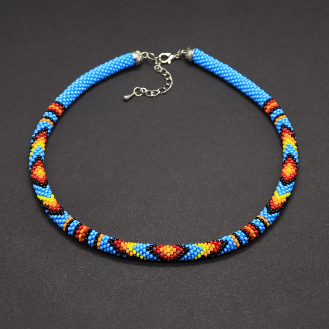 Native Americans Inspired Beaded Necklace Native Beadwork - Etsy