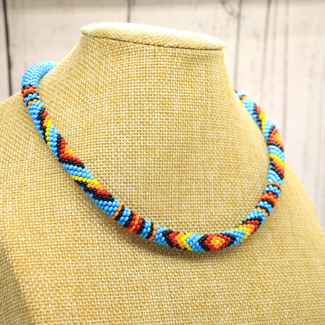Native Americans Inspired Beaded Necklace Native Beadwork - Etsy