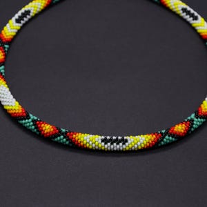 Native Americans Inspired Beaded Necklace Bead Crochet Choker Native ...