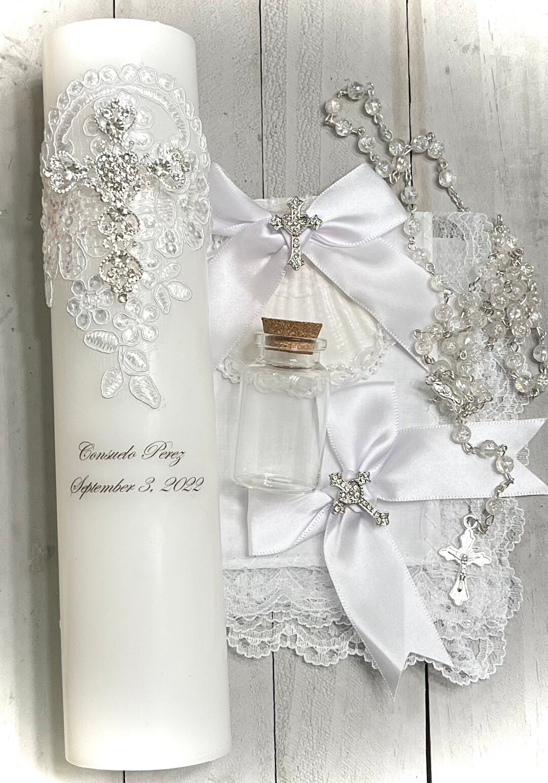 Boy Baptism Candle Set Christening Candle Girl Baptismboy - Etsy