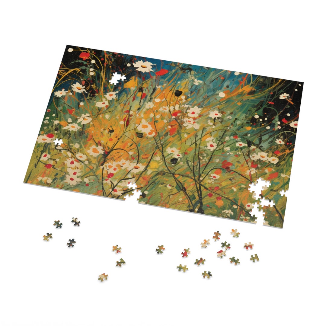 Jackson Pollock Inspired Abstract Flowers 1000-piece Adult Jigsaw ...