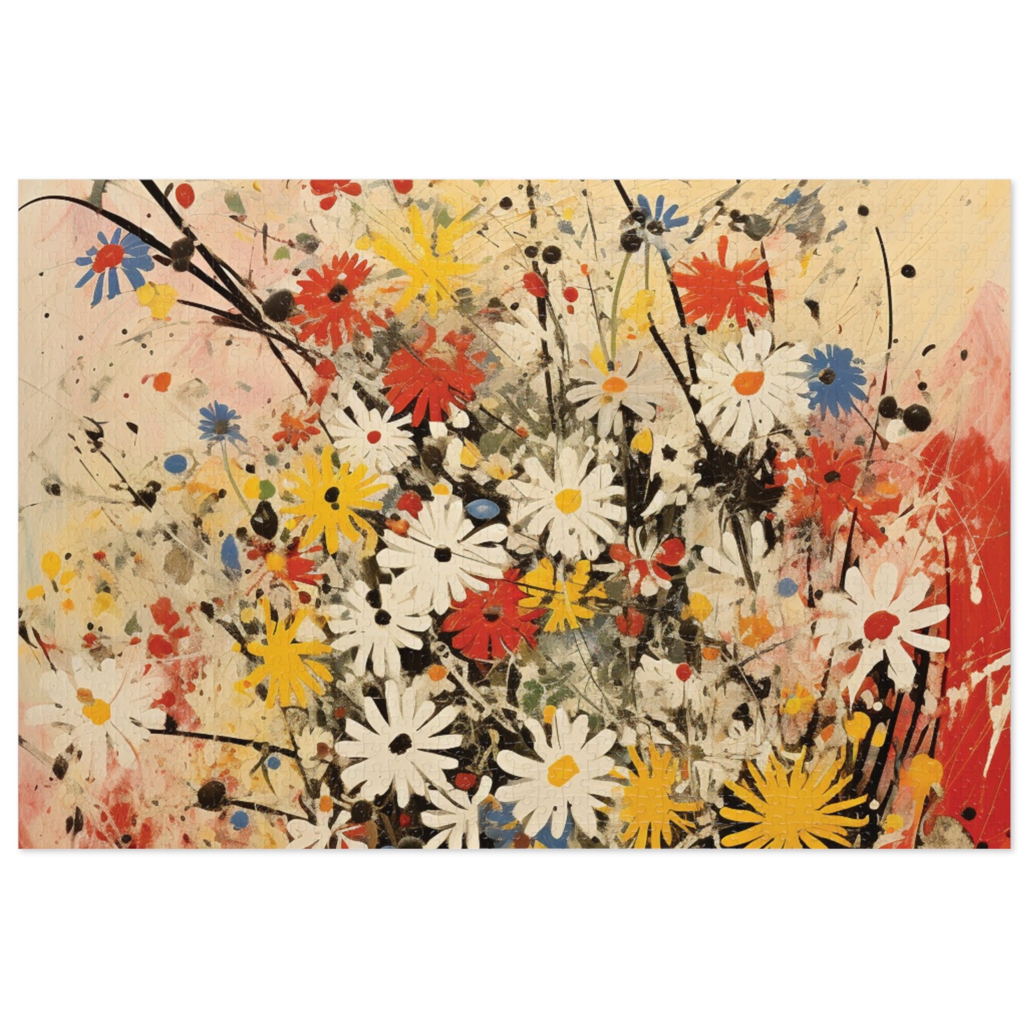 Jackson Pollock Inspired Abstract Flowers 1000-piece Adult - Etsy
