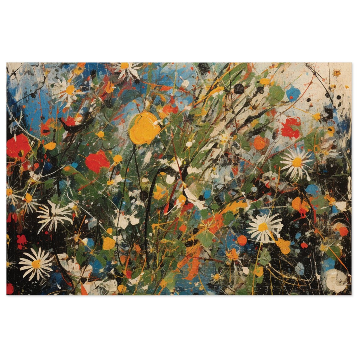 Jackson Pollock Inspired Abstract Flowers 1000-piece Adult Jigsaw ...