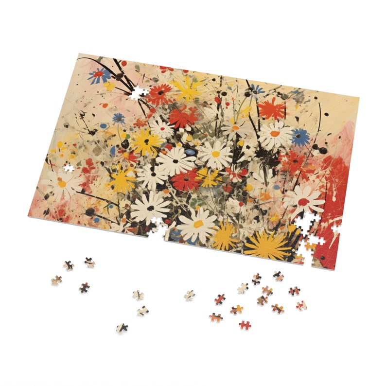 Jackson Pollock Inspired Abstract Flowers 1000-piece Adult Jigsaw ...