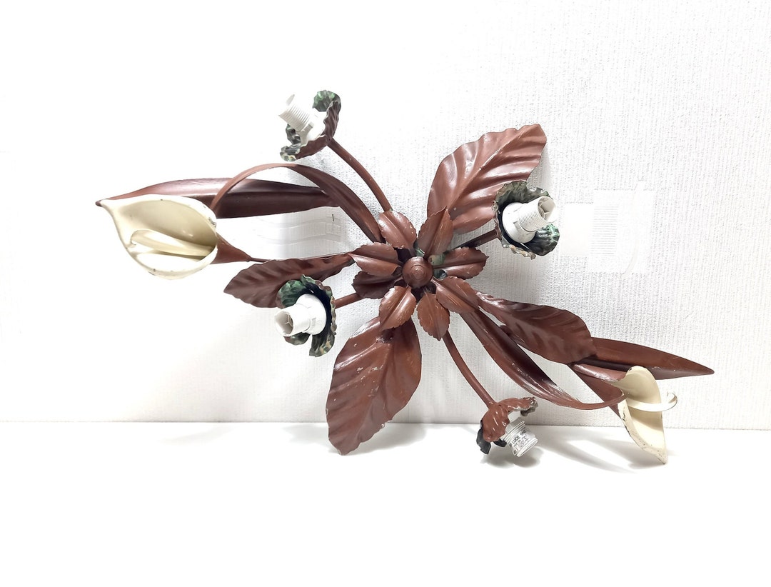 Brown Ceiling Tole Light Tole Wall Lighting Tole Leaf Wall - Etsy