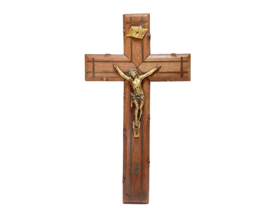 Vintage Crucifix: 12" Mid-century Religious Wall Hanging, France - Etsy