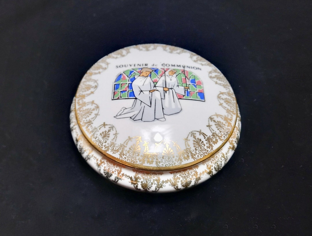 Large Round Limoges Trinket Pot French Communion Gift Catholic ...